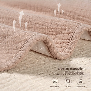 lulumoon Muslin Burp Cloths Sets - Large Cotton Burping Cloth Super Soft and Absorbent for Baby Boys and Girls 6pack (Brown)