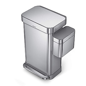 simplehuman Compost Caddy, Detachable and Countertop Bin, 4 Liter / 1.06 Gallon, Brushed Stainless Steel