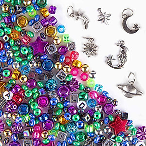 Fashion Angels DIY Galaxy Alphabet Bead Case (12618), 800+ Colorful Charms and Beads, Screen-Free/Arts and Craft/Jewelry Making, Great Gift or Reward, Recommended for Ages 8 and Up