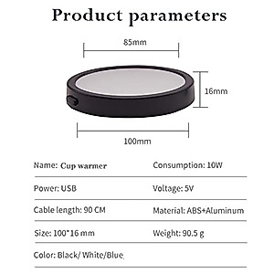 Neknock Coffee Mug Warmer for Desk, USB Coffee Cup Warmer Coffee Tea Milk Beverage, Warmer Plate for Keeping Hot(Black)