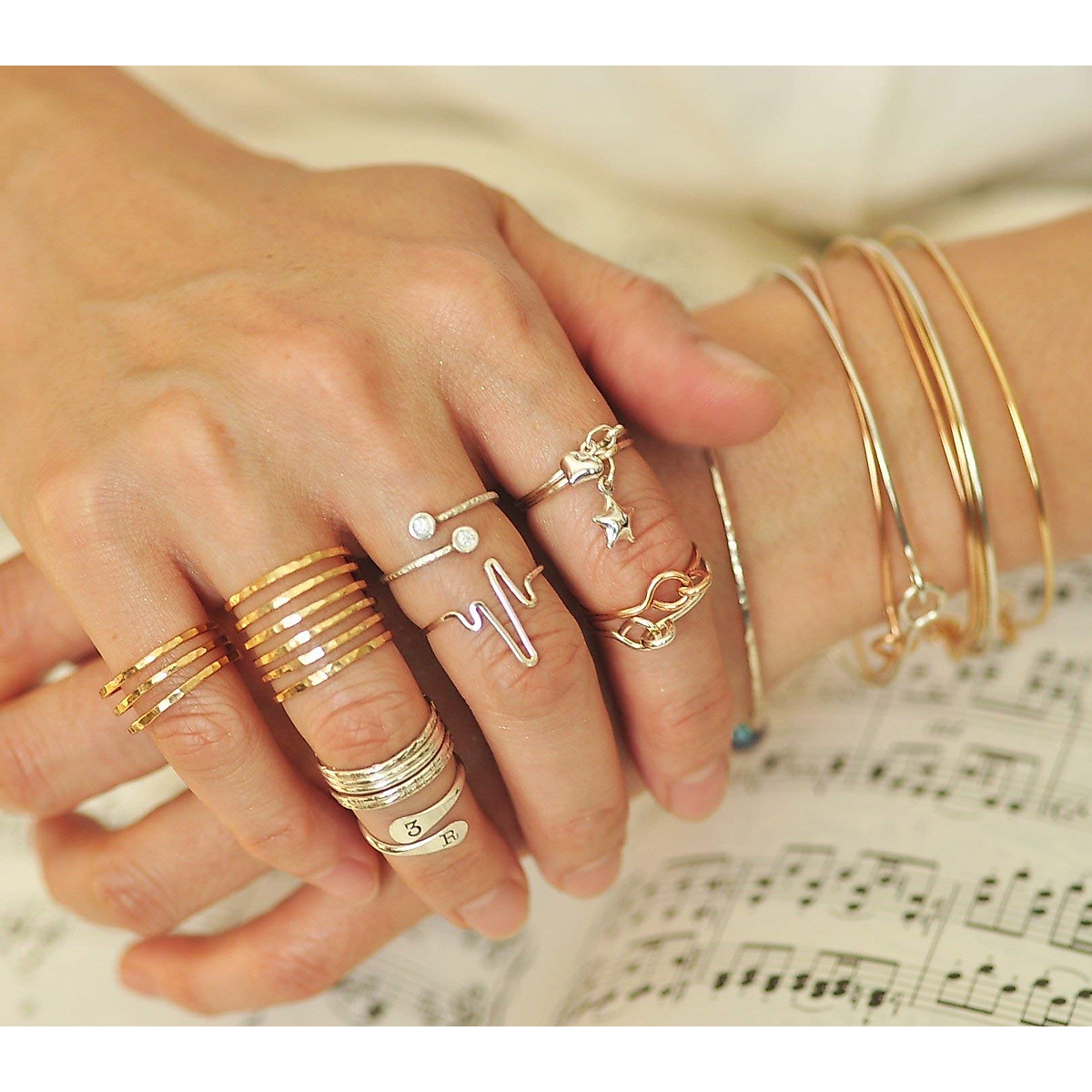 Sterling Silver adjustable wire wrap coil ring, USA Handmade, thumb ring, pregnancy ring, weight loss ring - Mu-Yin Jewelry