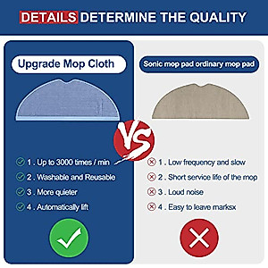 Tyfrozn Vacuum Mop Pads Replacement for Roborock T7S T7S Plus S7/S7MaxV, S7 MaxV Plus Reusable Hard Floor Cloth Expert Wet Replacement Microfiber Soft Pad (4)