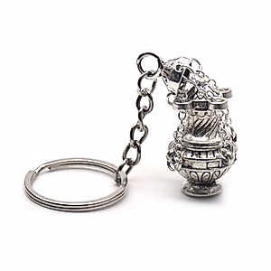 Censer Incense Burner Key Ring Accessory, Silver Tone Christian Faith Keychain Religious Gift Zinc Alloy Censer Key Ring for Bag Keychain Keyring Decoration, 4.52 Inches