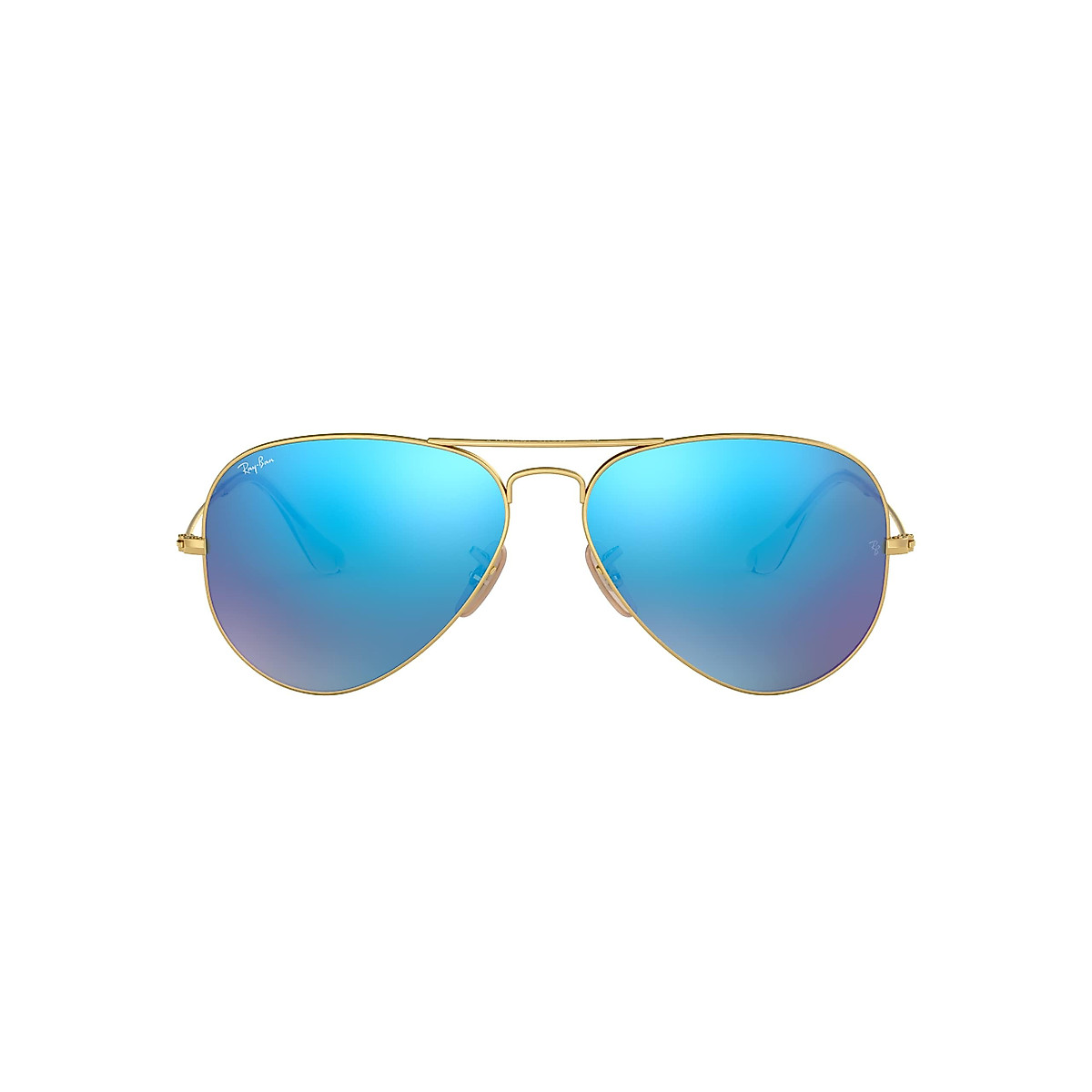 Ray-Ban RB3025 Classic Aviator Sunglasses, Matte Gold/Grey Mirrored Blue, 58 mm