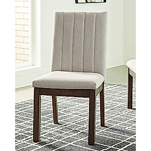 Signature Design by Ashley Dellbeck Contemporary Upholstered Channel Stiched Dining Chair, 2 Count, Beige