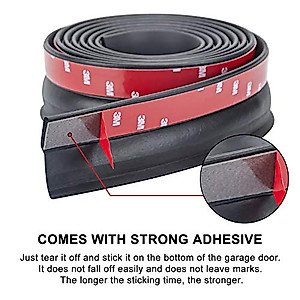 Garage Door Rubber Seal Strip, Universal Garage Door Seal, Weatherproofing Garage Door Weather Stripping（20FT)