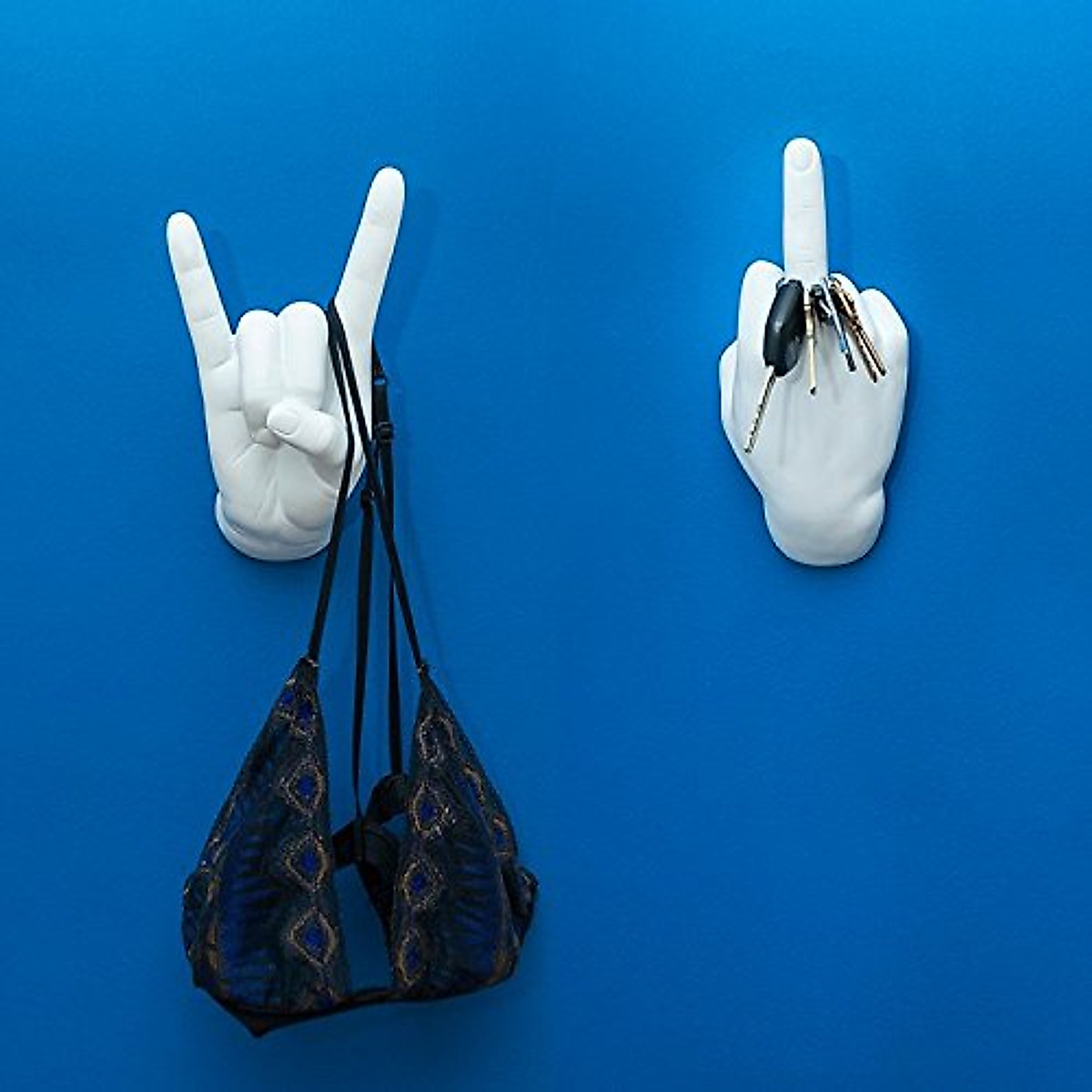 Interior Illusions Rock on Hand Wall Hook - White