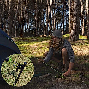 RIY Tent Stakes, 8Pcs Heavy Duty 8 Inch Steel Tent Stakes with 12 Inch Camping Hammer, Hiking Camping Kit Easy to Carry and Use