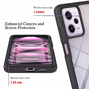DETUOSI Xiaomi Redmi Note 12 Pro 5G Phone Case, Built in Screen Protector, Redmi Note 12 Pro Shockproof Case [360 Full Body Protection], 3 in 1 Protective Phone Case for Xiaomi Poco X5 Pro, Black