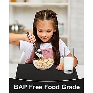 Janeart Kitchen Cabinet Shelf Liner, Non-Adhesive Shelf Liners, Easy to Cut Dot Design Drawer Liner, Non Slip Waterproof Kitchen Pantry Liner(12 inch x 72 inch, Black)