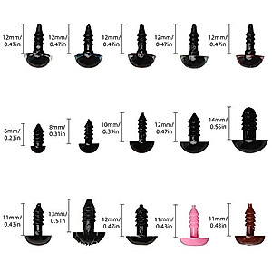 Maznyu 570PCS Premium Plastic Safety Eyes and Noses with Washers, Assorted Sizes for Craft Doll Eyes and Teddy Bear Nose, Plash Animal and Amigurumi, Crochet Toy and Stuffed Animals Craft Making