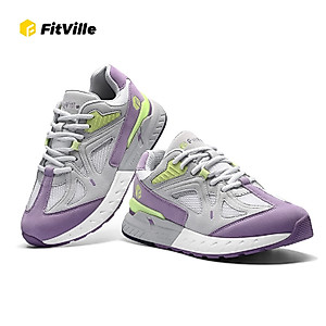 Women's Extra Wide Walking Shoes Wide Width Sneakers Cross Trainers with Wide Toe Box - Rebound Core Light Purple