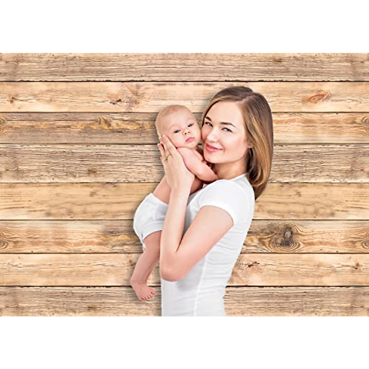 Alltten 7X5FT Thin Vinyl Brown Wood Backdrops Wood Wall Photography Background Newborn Baby Shower Children Birthday Party Cake Smash Decors Wooden Background Professional Studio Photoshoot Props F9
