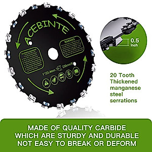 9" x 20T Chainsaw Tooth Brush Blades Kit, Cutter Trimmer Weed Eater Blade, Steel Grass Brush Cutter Blade, with Adapter for Cutter, Trimmer, Weed Eater Chainsaw Tooth (Black)