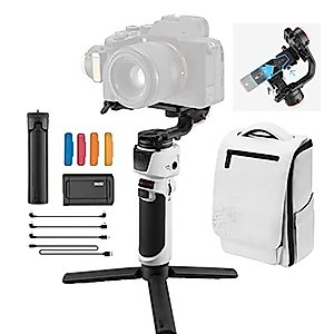 Zhi yun Crane M3 Combo, Handheld 3-Axis Gimbal Stabilizer Compatible w/ Mirrorless Camera Smartphone Action Cams,Tripod Phone Clip Included