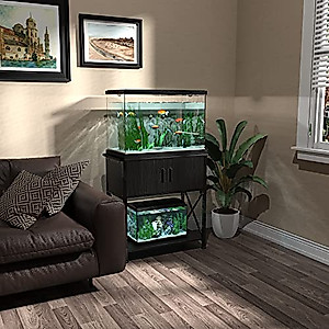 GDLF Fish Tank Stand Metal Aquarium Stand for up to 20 Gallon Long with Cabinet for Fish Tank Accessories Storage,28.7" L