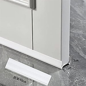 Under Door Draft Stopper, Bottom Seal Weather Stripping - Removable and Washable Insulation Noise Dustproof Strip,Yellow,Blue,Gray, White,Brownunder Bottom Door Weather Stripping (White)