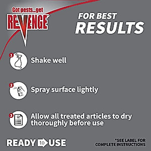 REVENGE Bedbug Killer, 128 oz Ready-to-Use Spray, Long Lasting Odorless Insecticide Formula, Kills on Contact