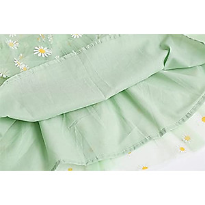 Daisy Suspenders Clothes Beach Baby Floral Kids Dress Casual Girl Toddler Summer Girls (Mint Green #4, 1-2 Years)