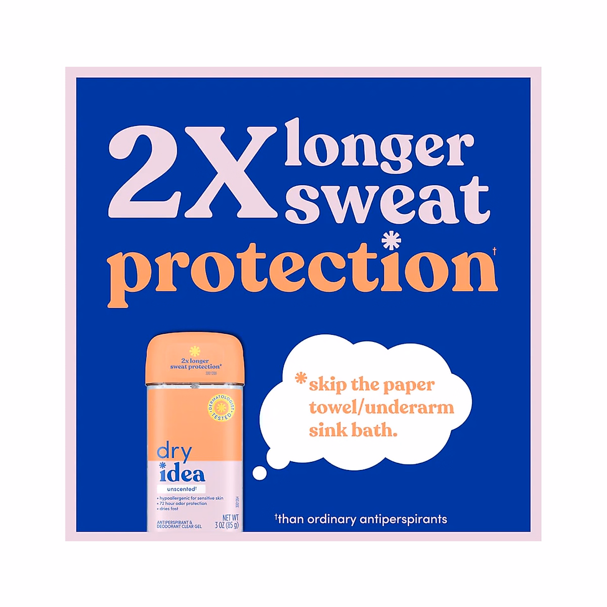 Dry Idea AdvancedDry Unscented Antiperspirant & Deodorant Clear Gel 3.0FL OZ (Pack of 3)