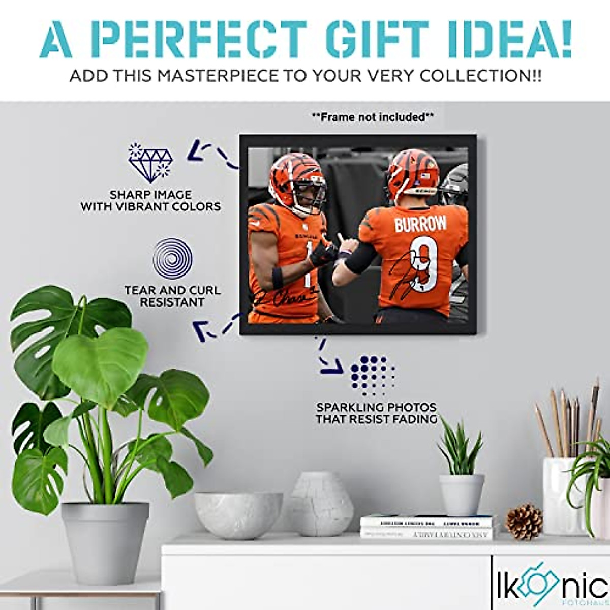 Ikonic Fotohaus Joe Burrow Ja'Marr Chase Signed Photo Autograph Print Wall Art Home Decor