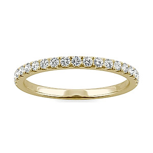 14K Yellow Gold Moissanite by Charles & Colvard 1.6mm Round Wedding Band-size 7 0.33cttw DEW