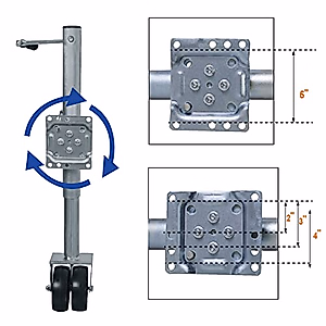 ROAD DAWG Boat Trailer Jack with Dual Wheel, 3/4 Ton (1,500 lb) Capacity, Heavy Duty Swing-Back Bolt-On Trailer Jack,ATR39002MB