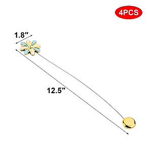 Cosmos 2 Pairs Curtain Tiebacks Flower Curtain Clips Decorative Drapery Holdbacks with 1 Pc Marble Pattern Storage Bag