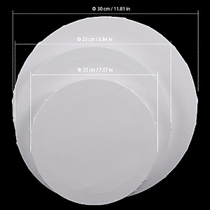 ZEONHAK 9 Pack 8, 10, 12 Inches Stretched White Blank Canvas, Professional Round Stretched Painting Canvas, Blank Stretched Canvas for Oil and Acrylic Paints, Acrylic Pouring