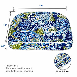 JMGBird Outdoor Chair Cushions Set of 4 Patio Cushions D16 x W17 Inch with Ties, Outdoor Chair Pad for Patio Furniture Upgrade Thicker