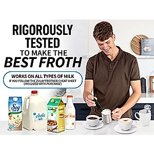 Zulay Powerful Milk Frother & Magia Super Automatic Coffee Espresso Machine - Frother Handheld Foam Maker for Lattes - Espresso Coffee Maker With Easy To Use 7” Touch Screen - Drink Mixer for Coffee