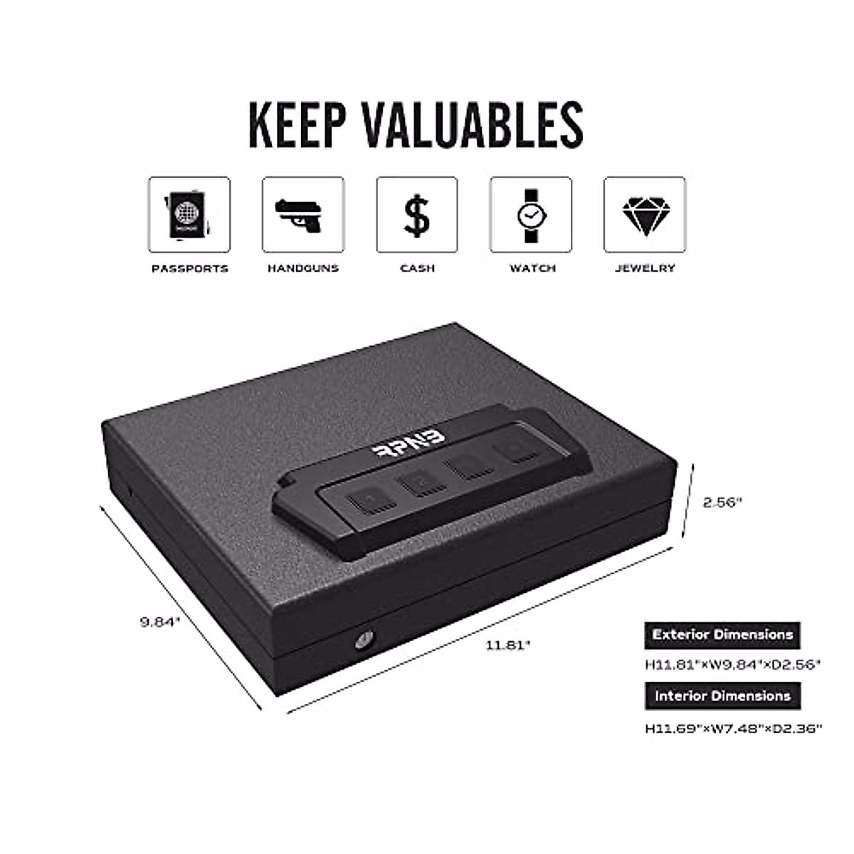 RPNB Portable Security Safe, Quick-Access Dual Firearm Safety Device with Quick Reliable Keypad Access