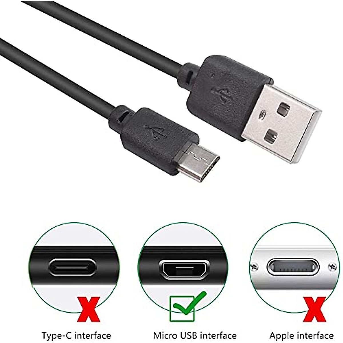 Replacement Charging Cable QC35 Charger Cable Power Cord Compatible with Bose QuietComfort 35 QC35II QC25 QC20 SoundLink II Over-Ear Wireless Headphones