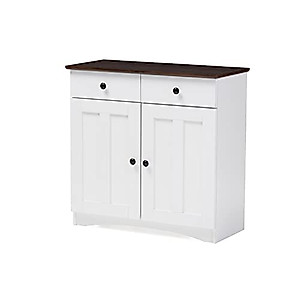 Baxton Studio DR 883400-White/Wenge Cabinet, White/Dark Brown