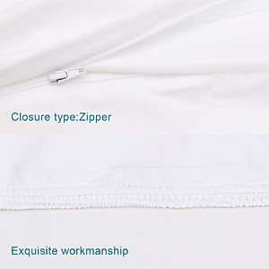 NTBAY 4 Pack Zippered Waterproof King Pillow Protectors, Super Soft Quiet Zip Pillow Protectors, 20x36 Inches Jersey Pure White Waterproof Pillow Cases Covers