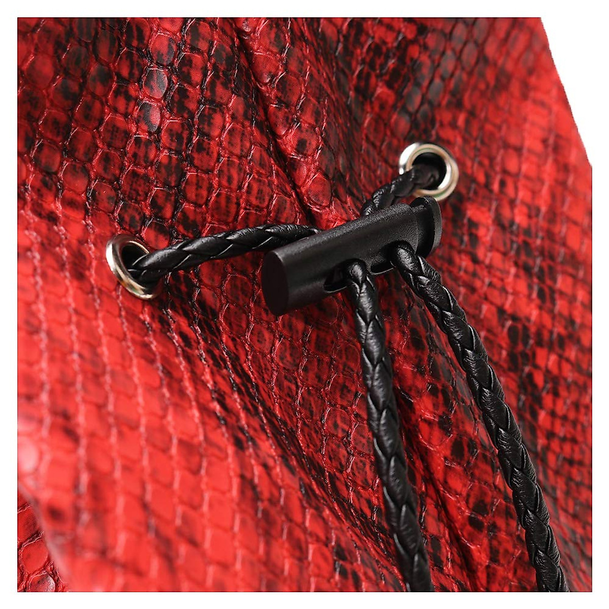 Grinning Gargoyle – Massive Dice Bag with 7 Pockets - 500 Die Capacity Die Pouch with 7 Pockets – Deluxe Dragon Skin Design with Eye (Red)