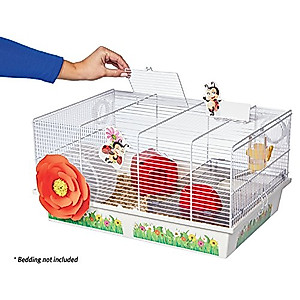 MidWest Homes for Pets Hamster Cage | Lovely Ladybug Theme | Accessories & Decals Included