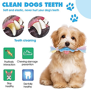 cobee 3 Pack Puppy Teething Chew Toys, Cute Dog Face Teething Chew Toy with Interactive Cotton Ropes for Dogs Oral Teeth Sotthe Itching(Pink, Blue, Yellow)