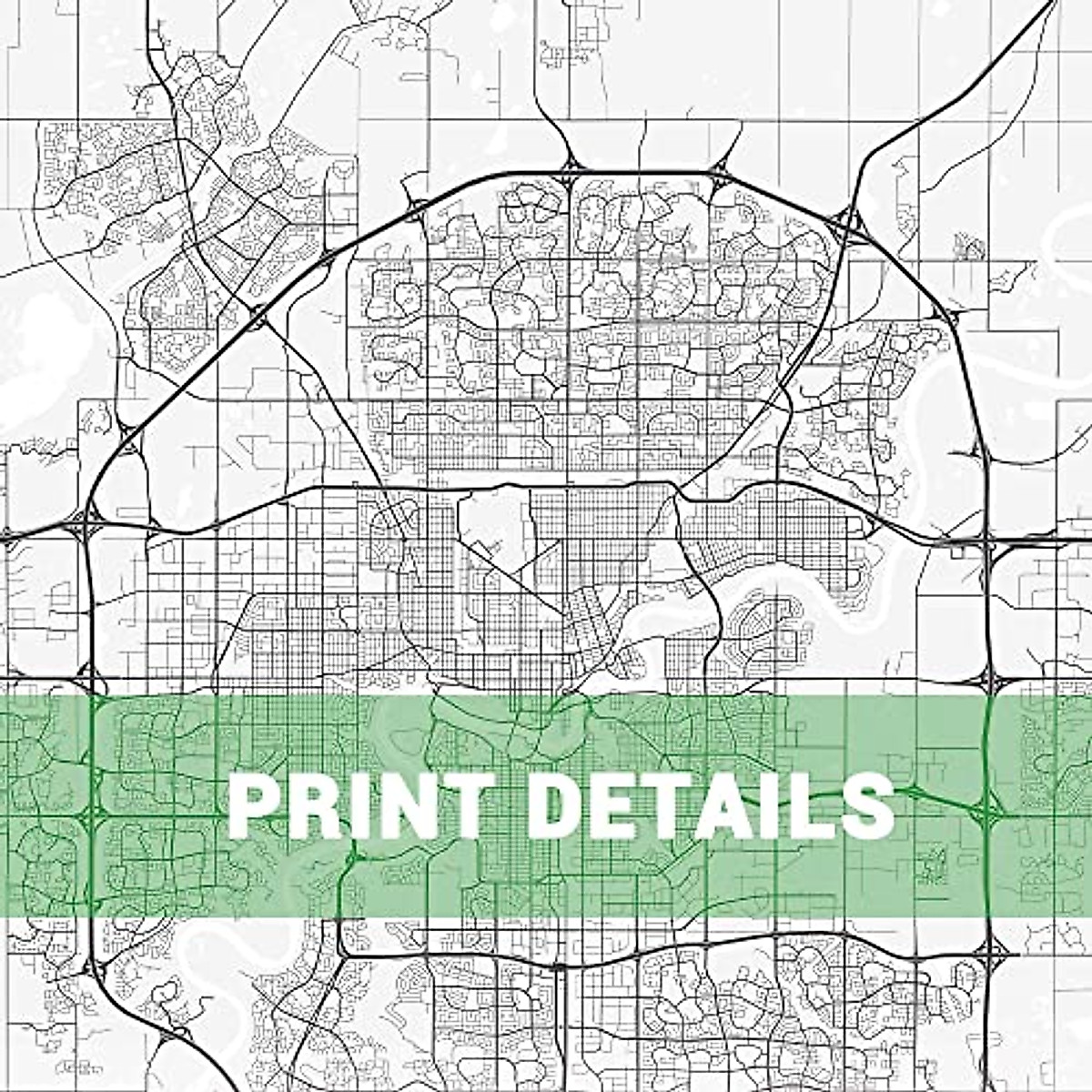 Dear Mapper Edmonton Canada View Abstract Road Modern Map Art Minimalist Painting Black and White Canvas Line Art Print Poster Art Print Poster Home Decor (Set of 3 Unframed) (16x24inch)