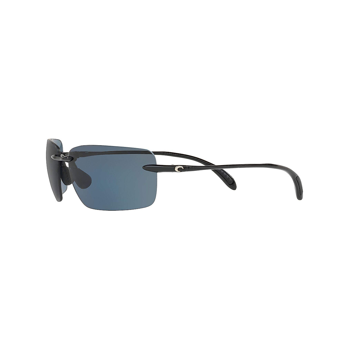 Costa Del Mar Mens Gulf Shore Rectangular Sunglasses, Shiny Black/Grey Polarized-580P, 66 mm