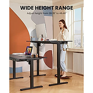 ErGear Adjustable Height Electric Standing Desk with Double Drawers, Sit Stand Up Desk Computer Workstation for Home Office, 48x24 Inches, Black