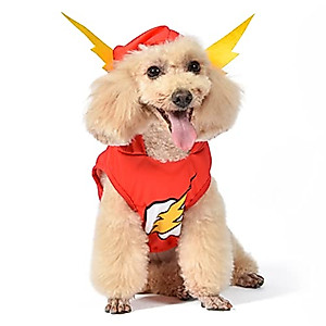 DC Comics Superhero The Flash Halloween Dog Costume – Small - | DC Superhero Halloween Costumes for Dogs, Funny Dog Costumes | Officially Licensed DC Dog Halloween Costume