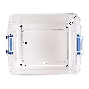 HOMZ Heavy Duty Modular Clear Plastic Stackable Storage Tote Containers with Latching and Locking Lids, 31 Quart Capacity, 4 Pack
