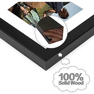 Golden State Art, 6x6 Square Wood Frame - White Mat Fit 4x4 inch Instagram Smartphone, Family Collage Photo - Wall Hanging - Real Glass - for Gift, Home (Black)