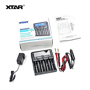 XTAR Dragon VP4L Plus Professional 18650 Capacity Tester Universal 18650 Charger for Rechargeable Batteries Li-ion 21700 26650 14500 16340 Ni-MH AA AAA D with USB Output and Battery Repair Function