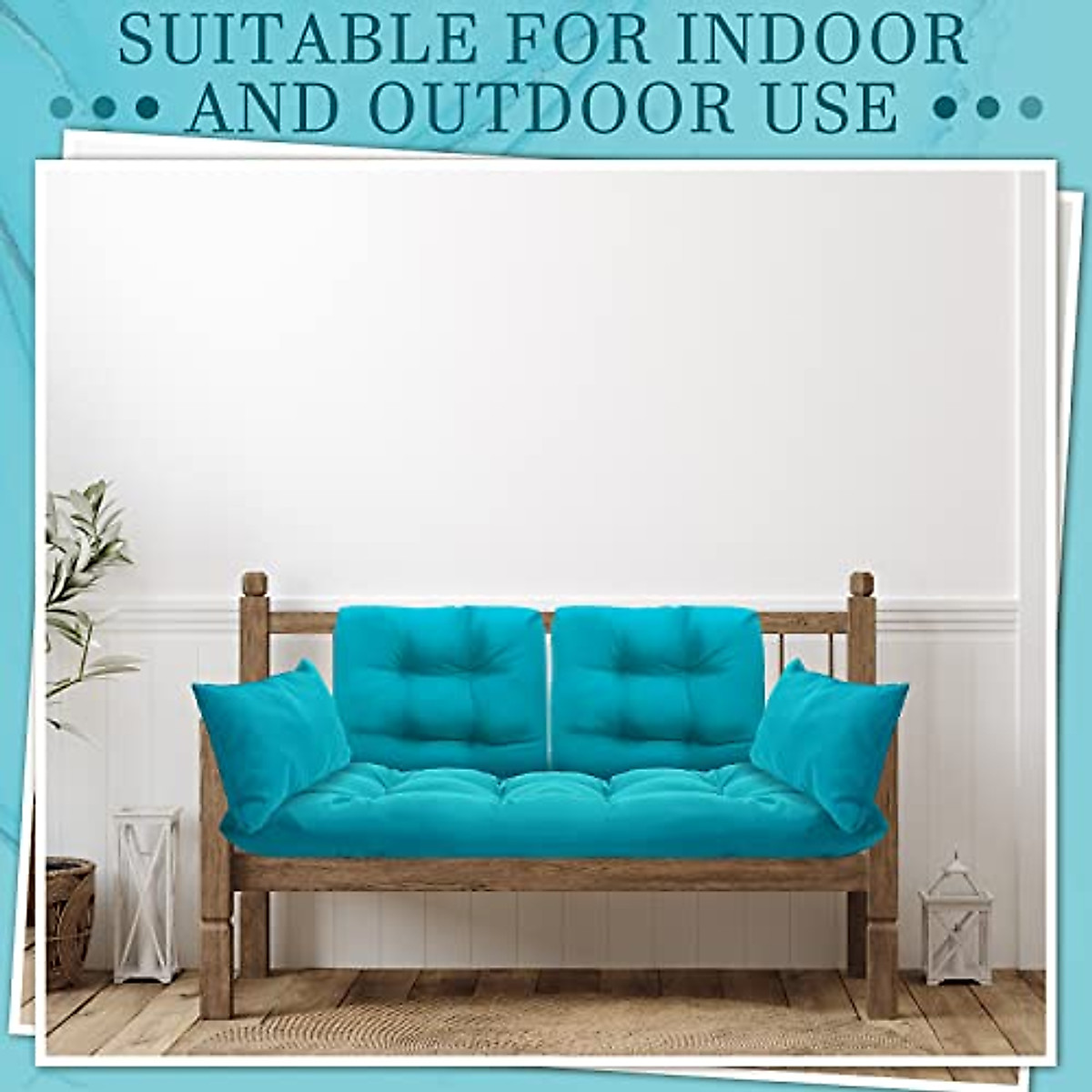 Maitys 5 Pieces Waterproof Outdoor Cushions Couch Cushion Set Wicker Chair Cushions Group Loveseat Cushions Lumbar Pillows for Patio Backyard Porch Garden Furniture (Peacock Blue)