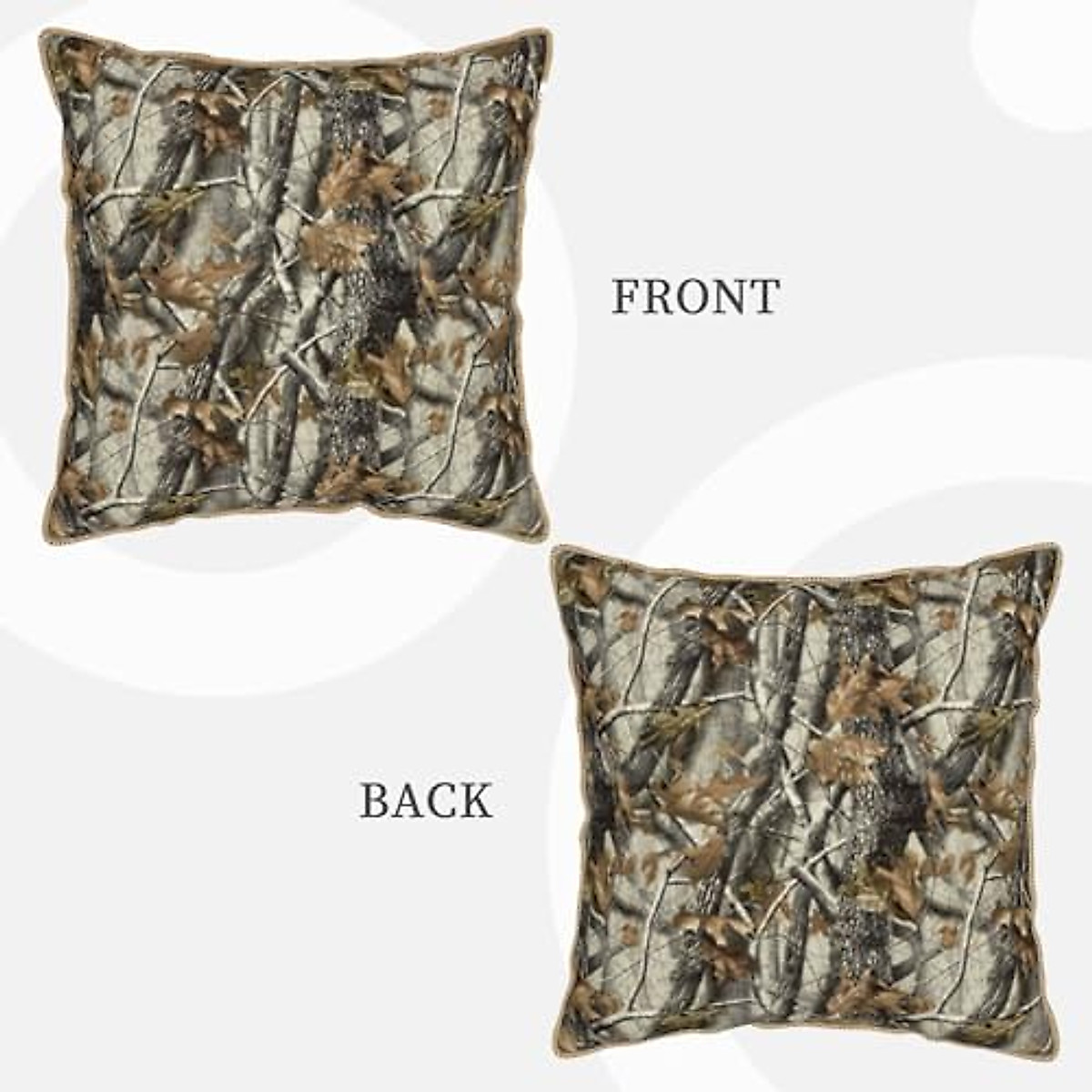 Augenstern Zippered Pillow Protectors Cover Case Mossy-Tree-Camo-Leaf Decorative Throw Pillow Cover Square Cushion Case 16"X16"