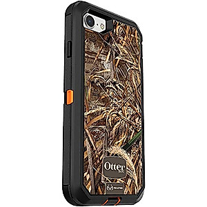 OtterBox Defender Series Case for iPhone SE (3rd & 2nd Gen) & iPhone 8/7 (Only - Not Plus) - Holster Clip Included - Non-Retail Packaging - Realtree Max 5HD (Blaze Orange/Black/Max 5 Design)
