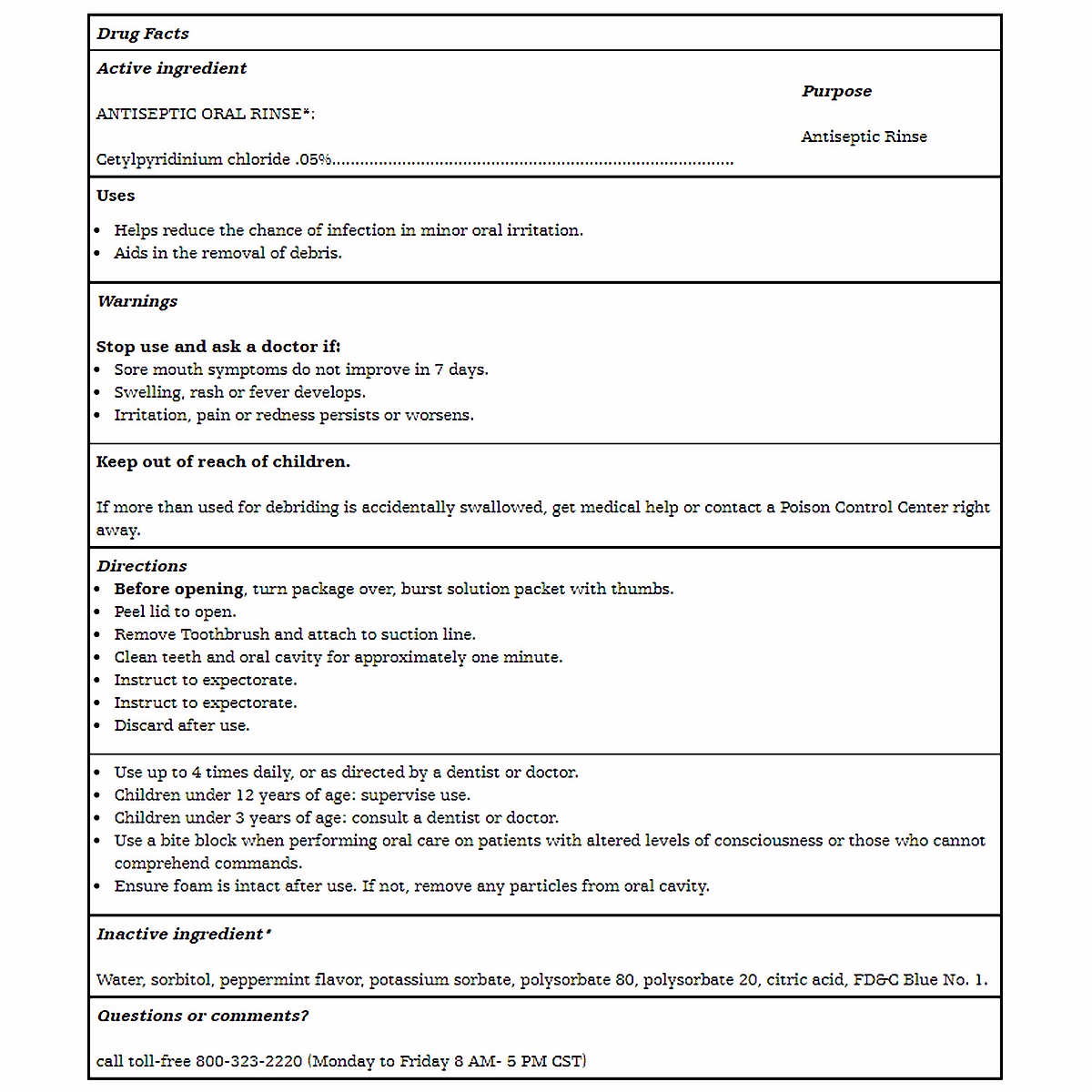 Stryker – Sage Toothette Plus Single Use Oral Swabs with Antiseptic Oral Rinse – 1 package of 2 swabs with .25 fl. oz. mint mouthwash – Disposable swabs with long handle