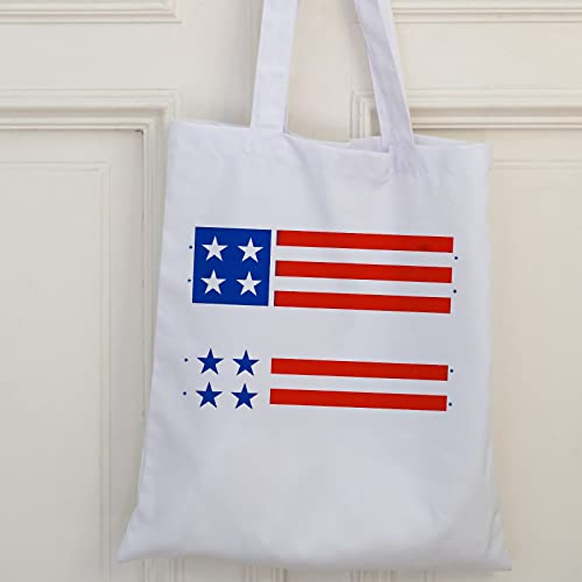 BOOLOOEN Silk Screen Stencils Self-Adhesive Mesh Transfer Stencil Reusable Washable Mesh Stencil for Wood Fabric DIY Home Decor 2pcs set 8.5x11inch (U.S. Flag)